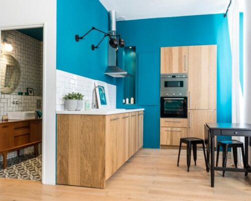 A Small French Apartment Awash in Bold Blue Hues - Living in a shoebox