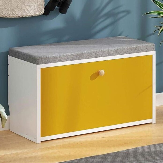 DENZI Fashion Solid Wood Sofa Stool Home Porch Storage Rack Change Shoe ...