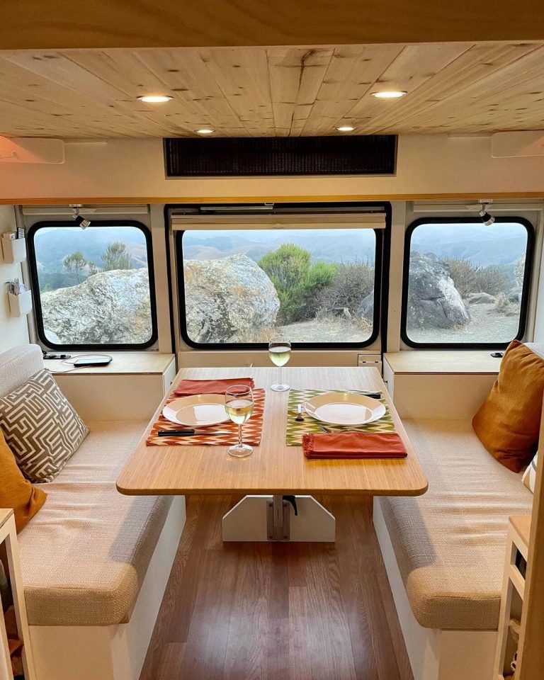 $14,000 Short Bus Conversion Features Ingenious Elevator Bed That ...