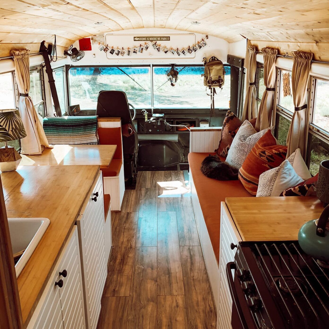Couple Turns Old School Bus Into Beautiful Home With Help From YouTube ...