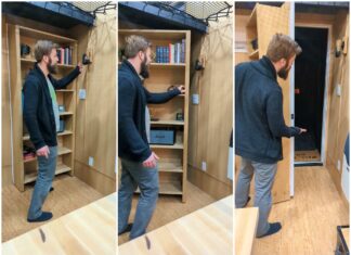 Canadian Tiny House Features Hidden Door Disguised as Bookshelf ...