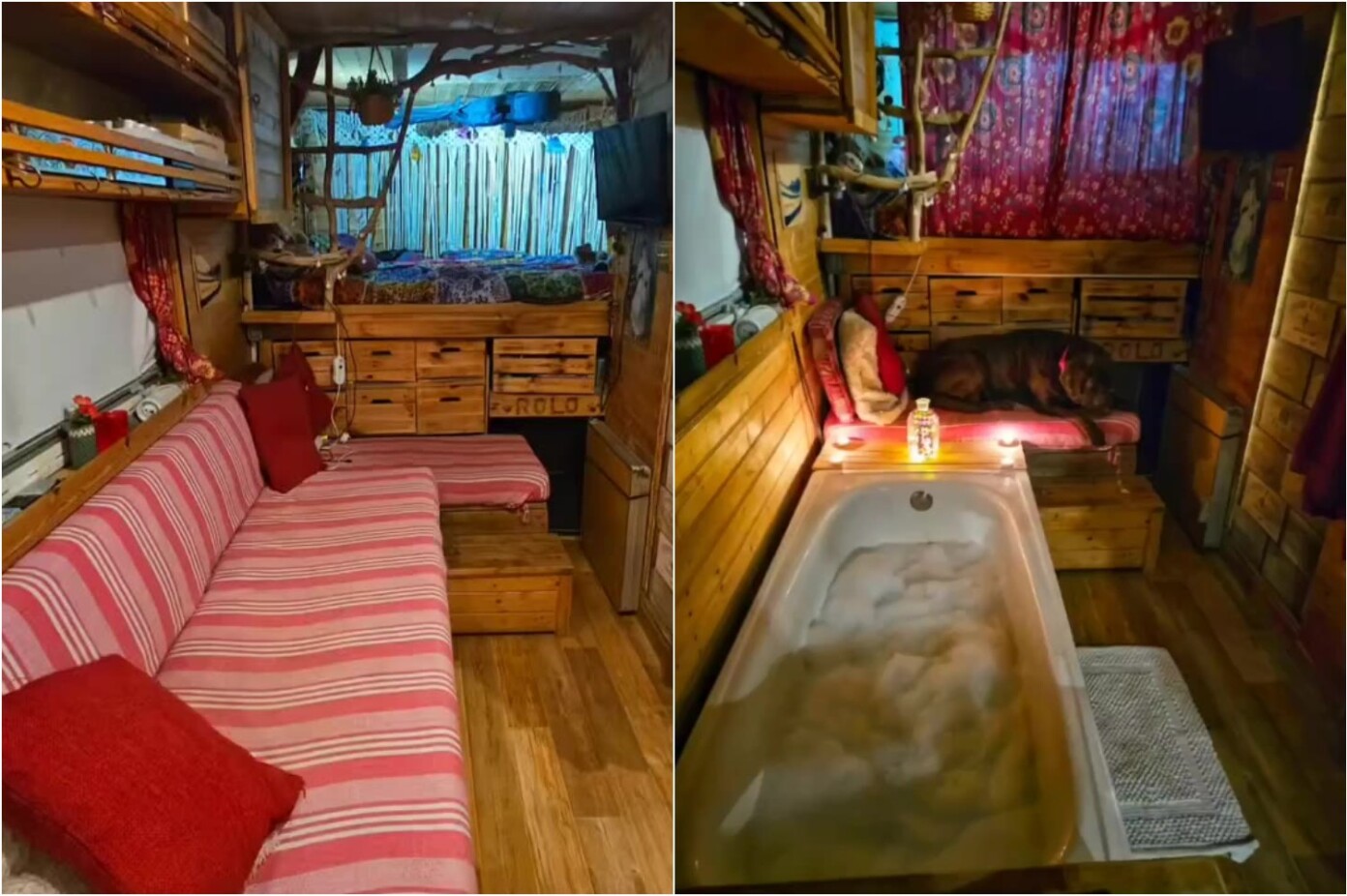 Removals Van Transformed Into Cozy Home, With Hideaway Bathtub in the ...