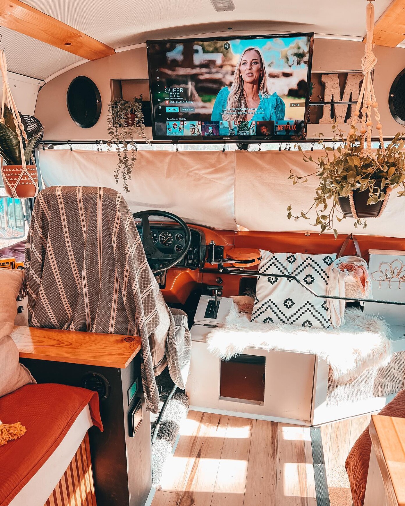 From Army to Adventure: Couple Converts Old Bus Into Beautiful Boho ...