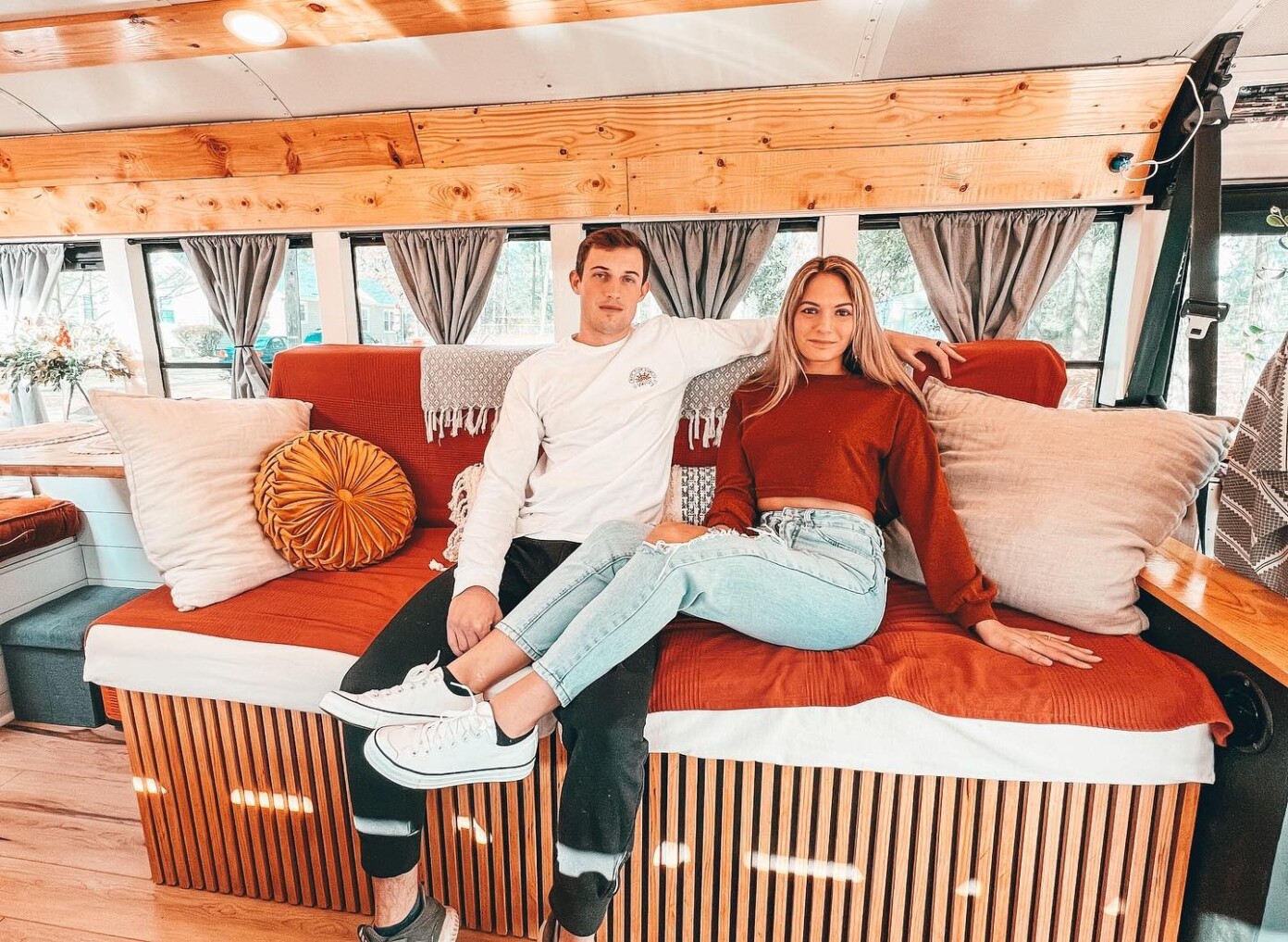 From Army to Adventure: Couple Converts Old Bus Into Beautiful Boho ...