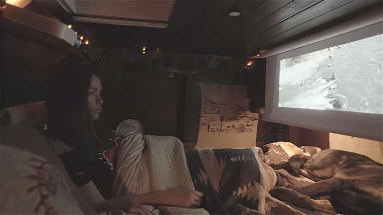 Adventurous Couple Transforms Cargo Van Into Rustic Cabin on Wheels ...
