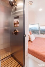 Meet Rosie: The 22-Foot Rose-Gold Airstream with a Built-in Tesla ...