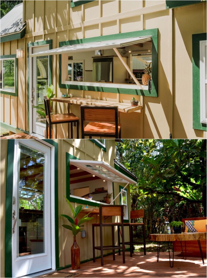 Sleek Tiny House Boasts Enormous Round Window, Outdoor Bar Pass-Through ...