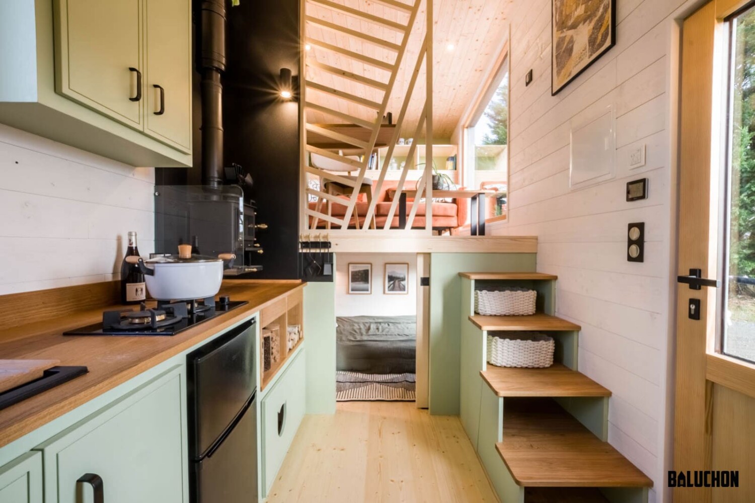 Unconventional Tiny House Flips the Script With Living Room Above and ...